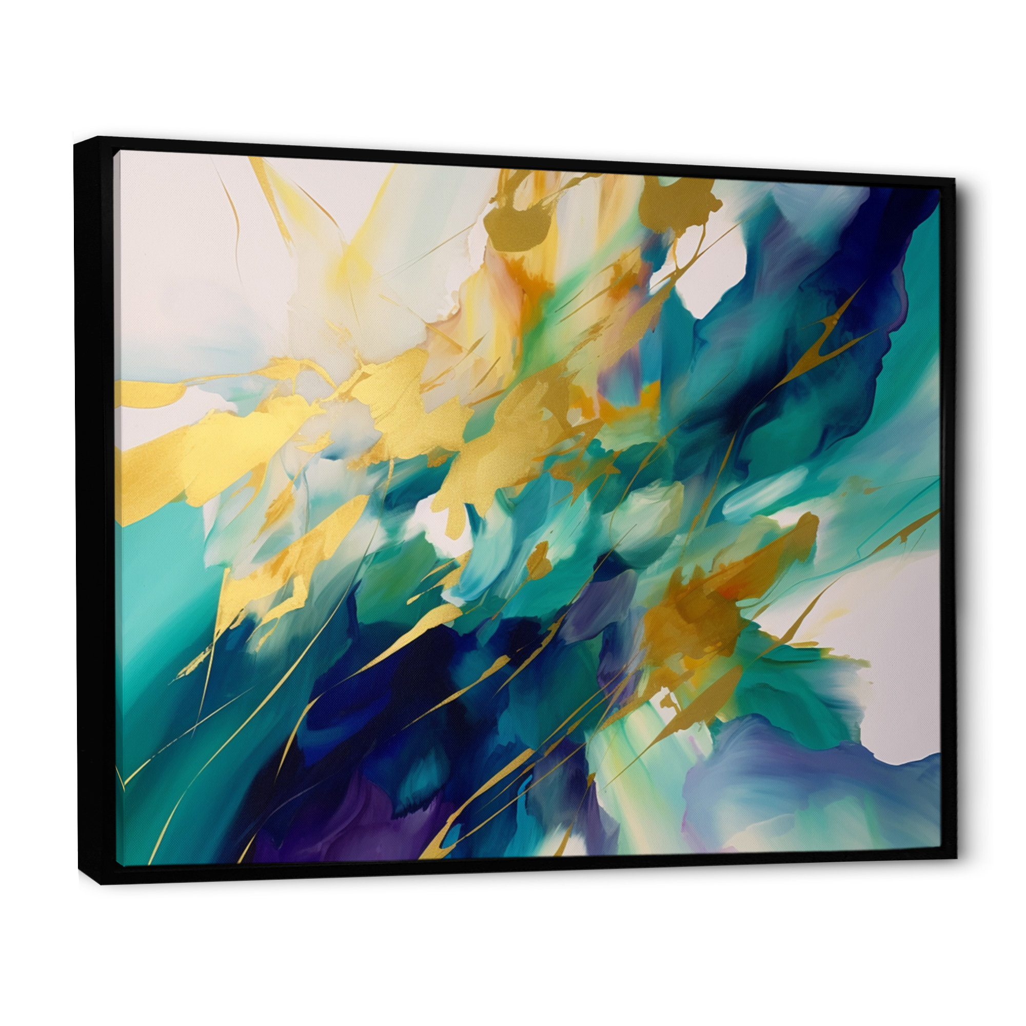 Ivy Bronx Gold And Turquoise Order In Complexity II On Canvas Print - Wayfair Canada